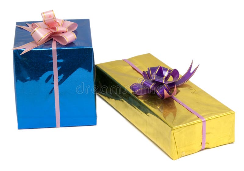 Two gift boxes stock image. Image of golden, gift, romance - 12088437