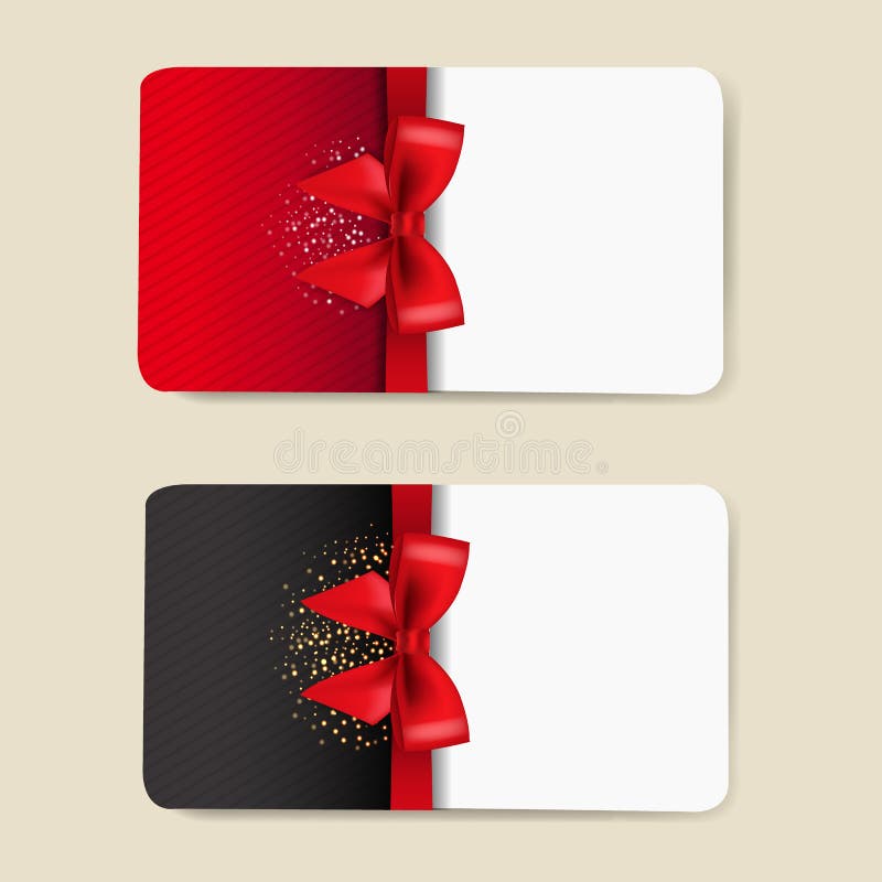 Two Gift Cards Set Isolated Stock Vector - Illustration of satin, card ...