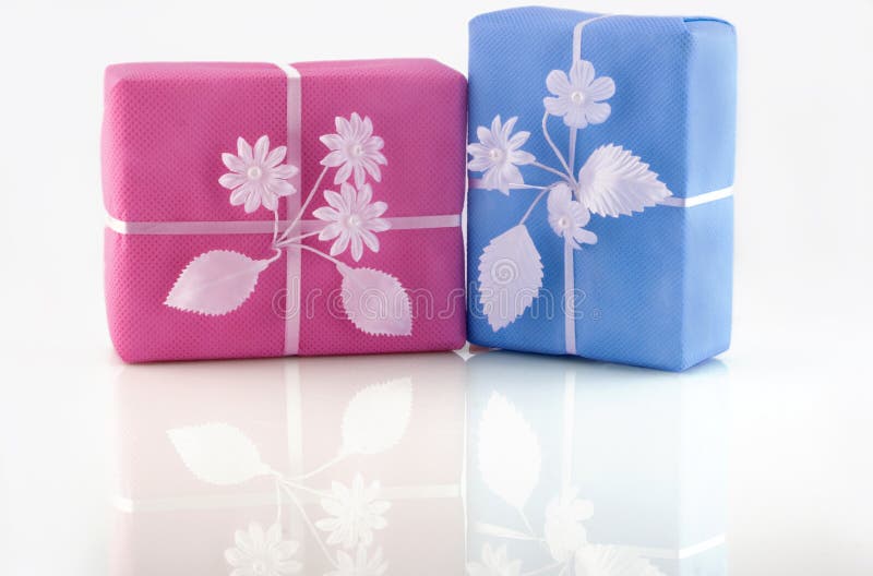 Two gifts stock image. Image of christmas, lightblue, mothers - 3537331