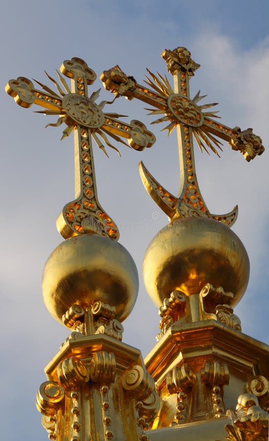 Gold dome and cross stock photo. Image of petersburg - 13540924