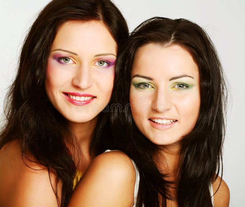 Two Girl Friends Together Smiling Stock Photo - Image of happy ...