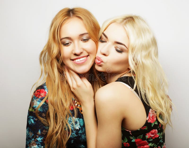 Two Girl Friends Together Smiling Stock Photo - Image of mates, young ...