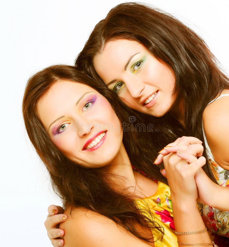 Two Girl Friends Together Smiling Stock Image - Image of caucasian ...