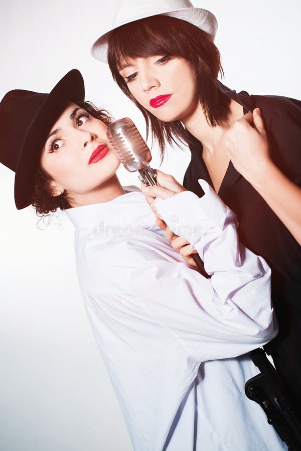 Two girl singers stock photo. Image of frame, human, entertainment ...