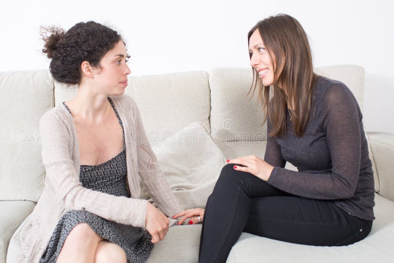 Two girlfriends discuss stock image. Image of mates, dialogue - 35242063