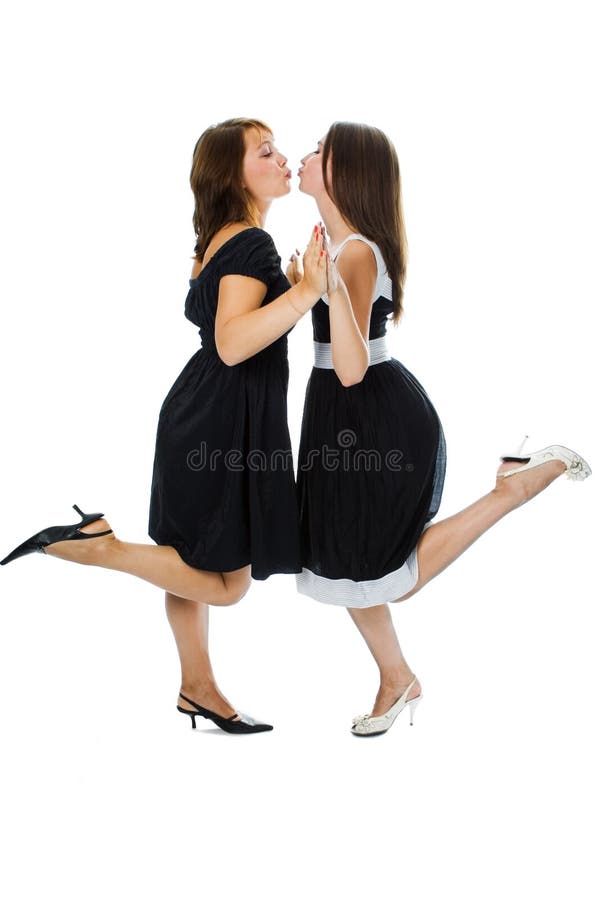 Two girlfriends kiss stock image. Image of adult, isolated - 2964013