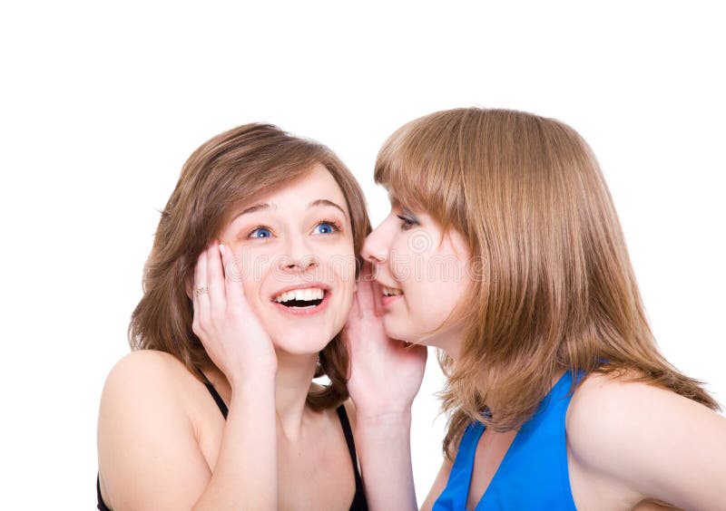 Two Girlfriends Talk. Close Up Stock Image - Image of white, student ...