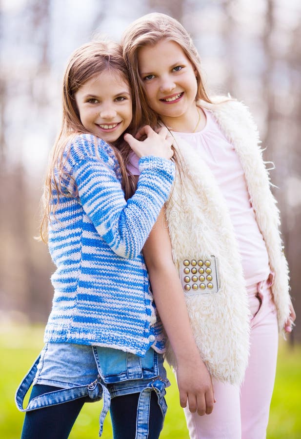 Two girls stock photo. Image of affection, love, portrait - 24862948