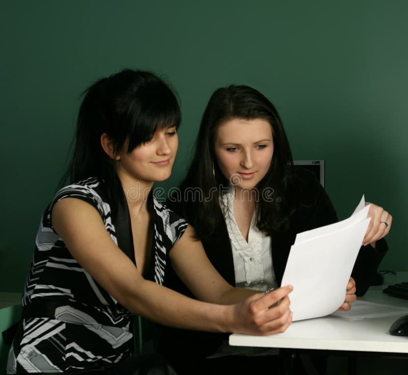 Two girls stock photo. Image of examination, student, white - 5032966