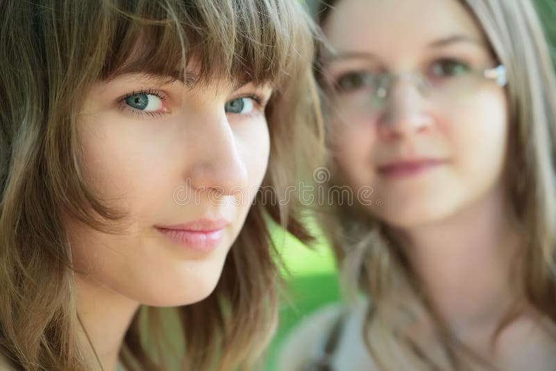Two girls stock image. Image of girls, women, glasses - 6436223