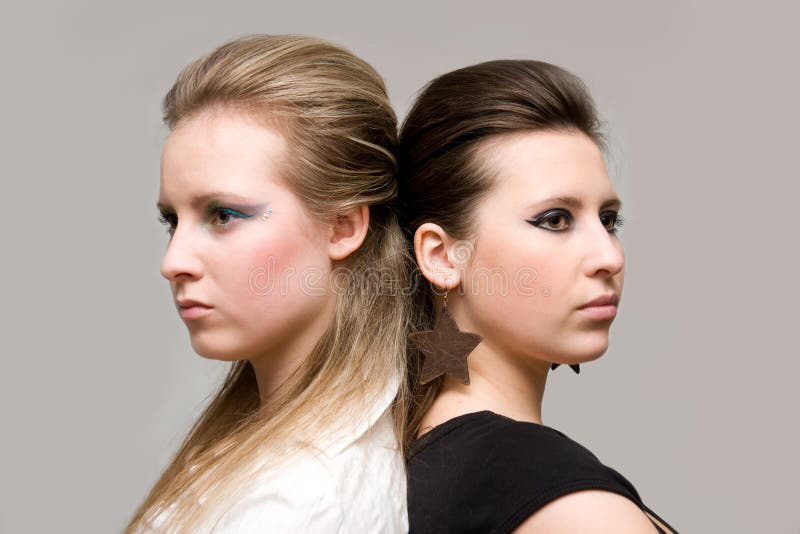 Two girls stock photo. Image of discords, girls, young - 7089474