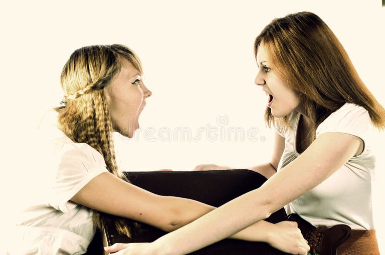 Two girls arguing stock image. Image of scream, retro - 29065627