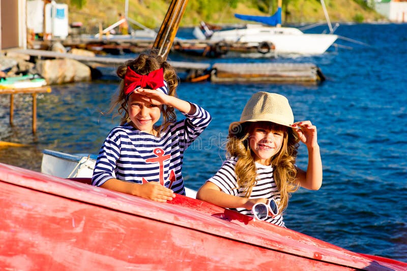Two girls on a boat stock photo. Image of blue, sailing - 13516618