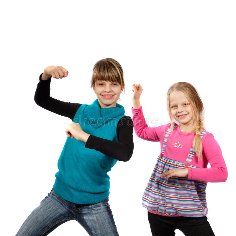 Two girls dancing stock image. Image of young, childhood - 32467955