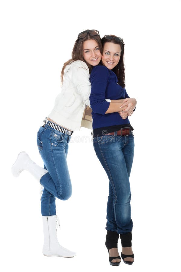 Two Girls Friends In Jeans Picture. Image: 16845957