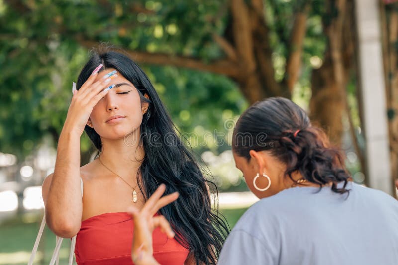 Girls on the Street Arguing Stock Image - Image of negative, unhappy ...