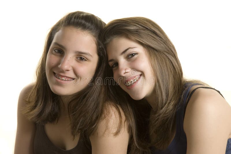 Two Girls Friends on a Studio Shot Stock Image - Image of portrait ...