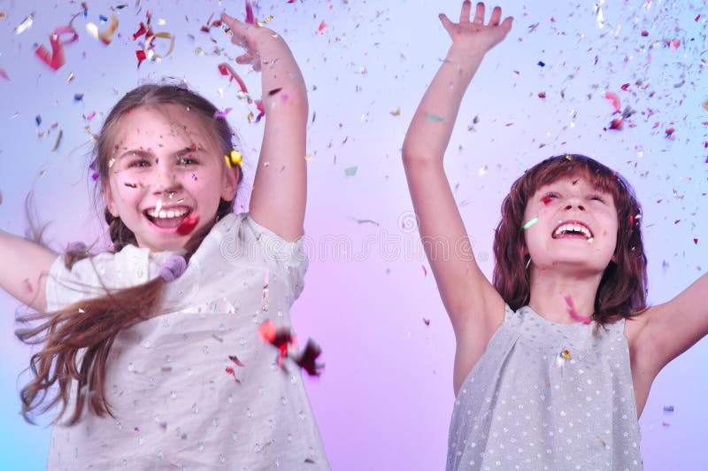 Two Girls Having Fun and Dancing Stock Image - Image of celebrate ...