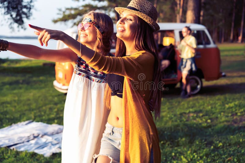 Two Girls Having Fun Outdoors. Best Friends. Stock Photo - Image of ...