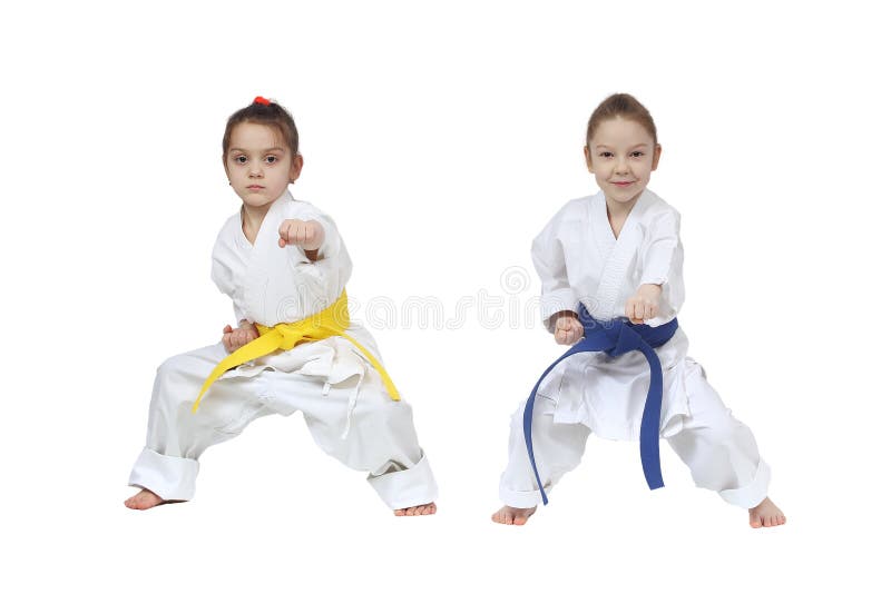 Two Girls in Kimono is Beating Punch Hand Stock Photo - Image of style ...