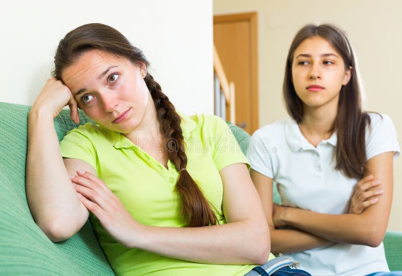 Two Girls Offended Each Other Stock Photo - Image of disagreement, girl ...