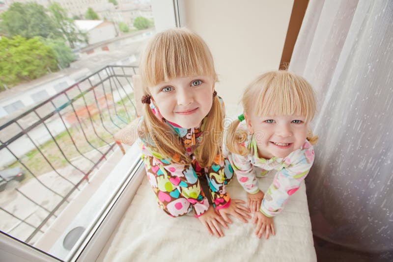 Two girls stock photo. Image of caucasian, happy, pjgamas - 31240992