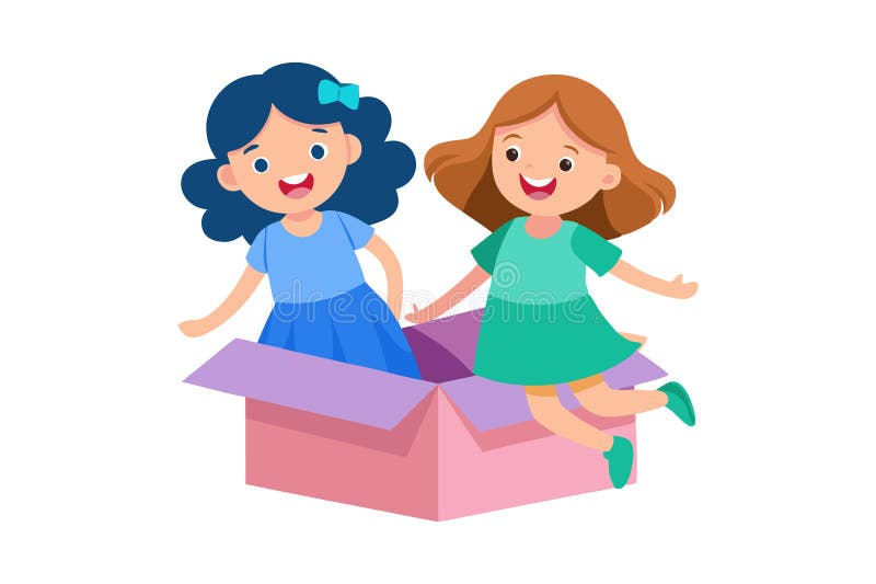 Two Girls Playing Together Stock Illustrations – 380 Two Girls Playing ...