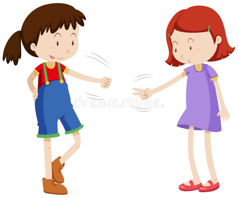Two Girls Playing Paper Scissors Rock Stock Vector - Illustration of ...