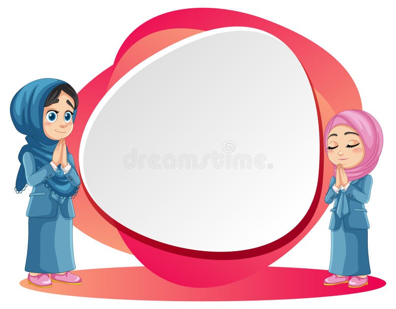 Two girls praying stock illustration. Illustration of design - 325759562