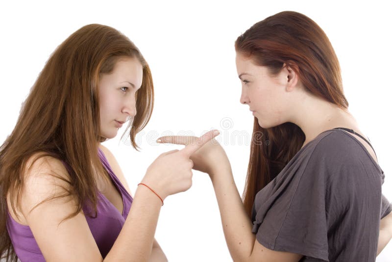Two girls in quarrel stock image. Image of face, girls - 23149827