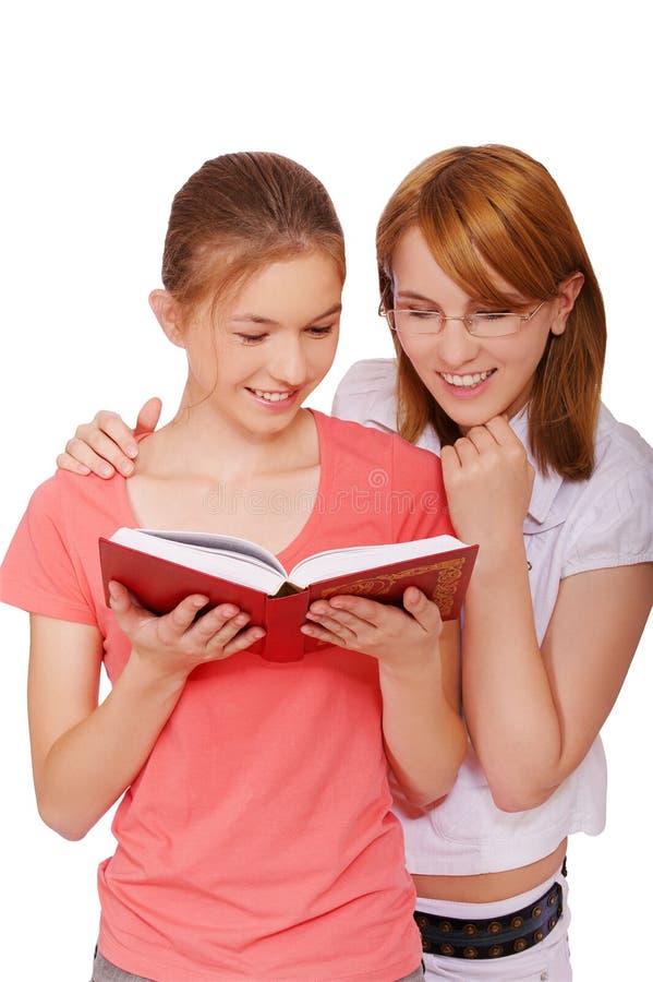 Teenage Girls with Book stock image. Image of clever - 21293433
