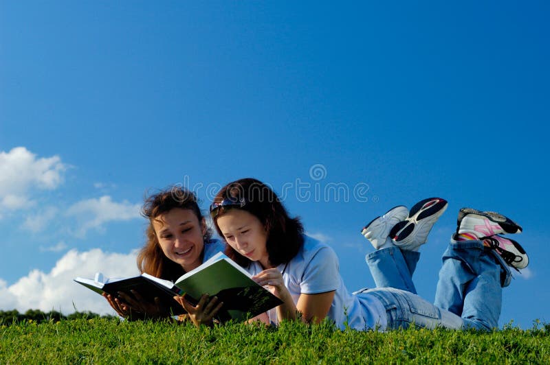 Two Girls Reading Books Tumblr
