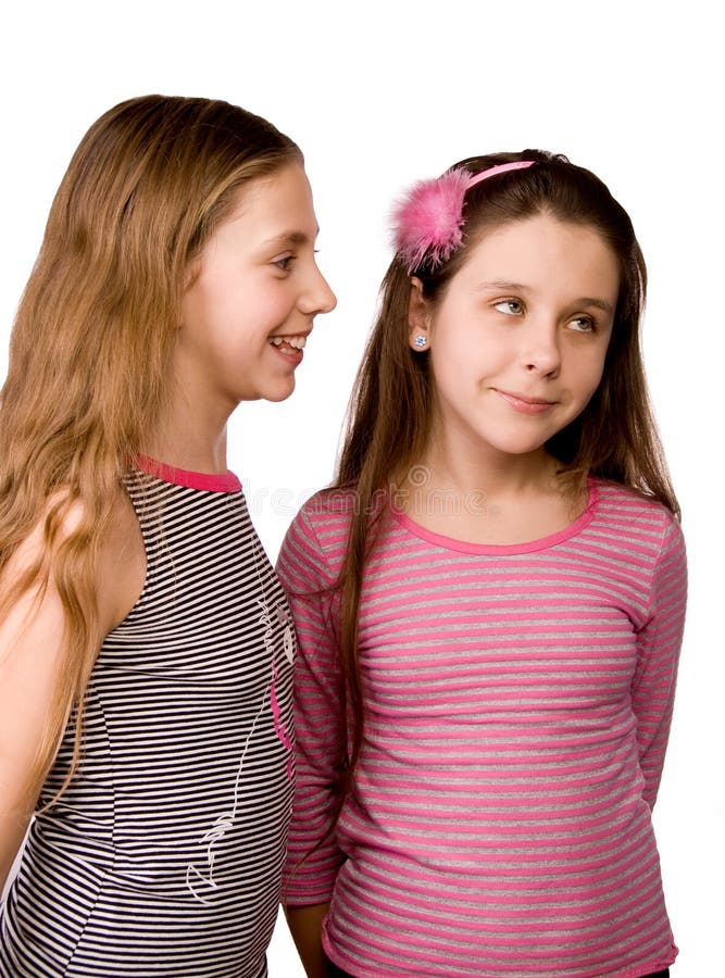 Two girls sharing ideas stock image. Image of head, hair - 13207915