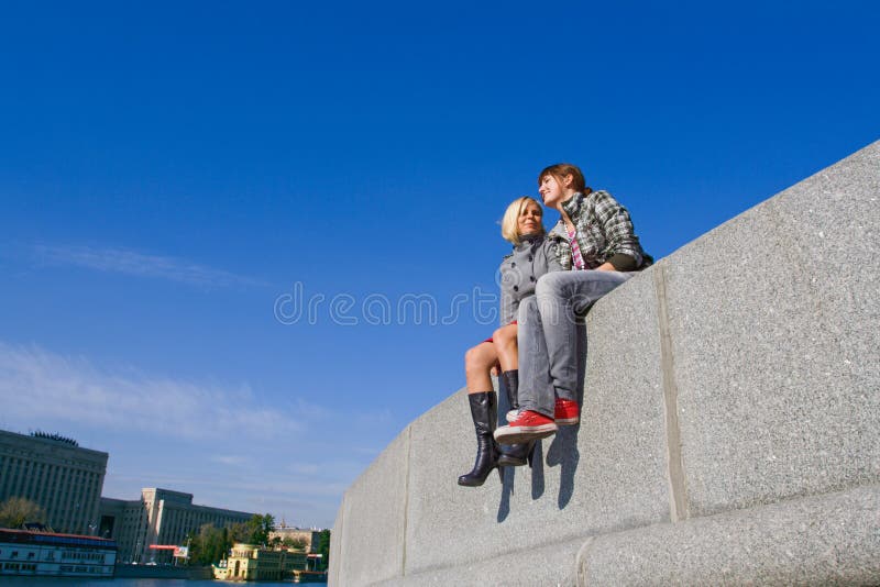 Two Girls Sitting On Board Picture. Image: 6876307