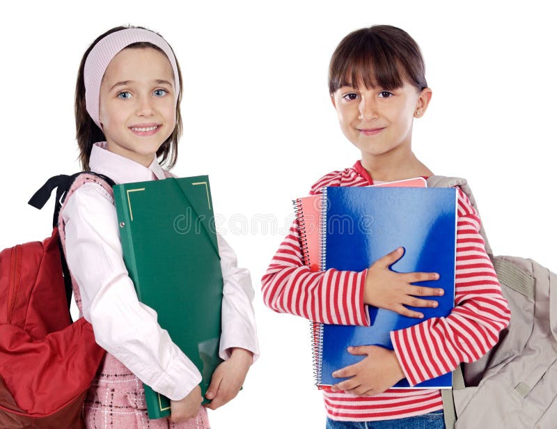 Two Girls Students Returning To School Stock Photos - Free & Royalty ...