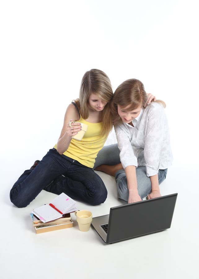 Group of Students with the Laptops Stock Photo - Image of homework ...