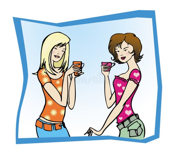 Two Girls Talking Stock Illustrations – 1,112 Two Girls Talking Stock ...
