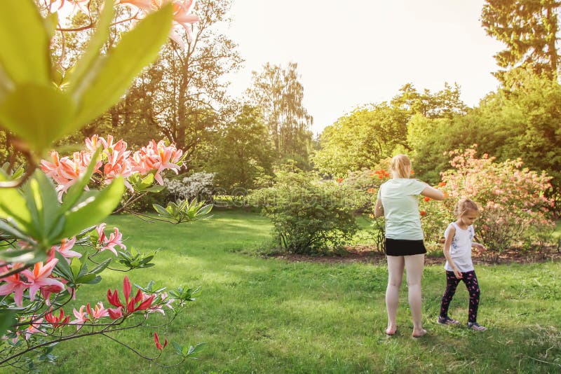 Two Girls Walking in Spring Park Stock Photo - Image of park, happy ...