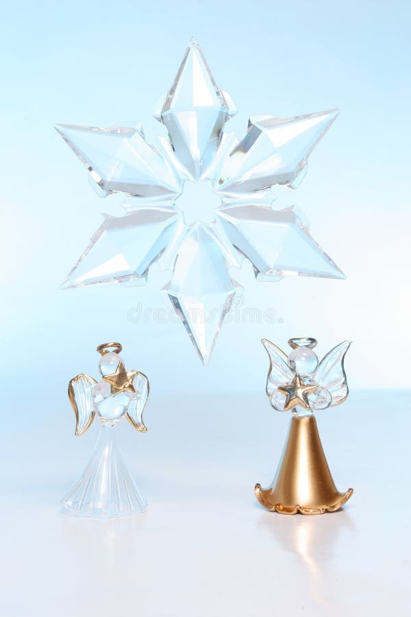 Two Glass Angels And Star Picture. Image: 3722460