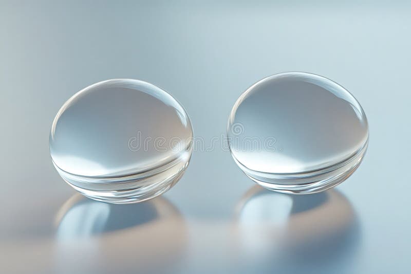 Two Glass Spheres Reflecting on a Smooth Surface Stock Illustration ...