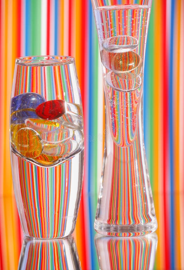 Two Glass Vases & Bright Color Stock Photo - Image of abstract ...
