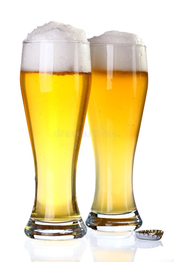 Two glasses of beer stock photo. Image of light, leisure - 20029894