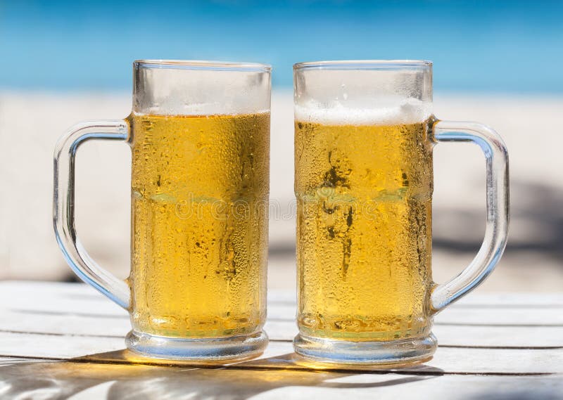 Two glasses of beer stock photo. Image of draft, glass - 34775804