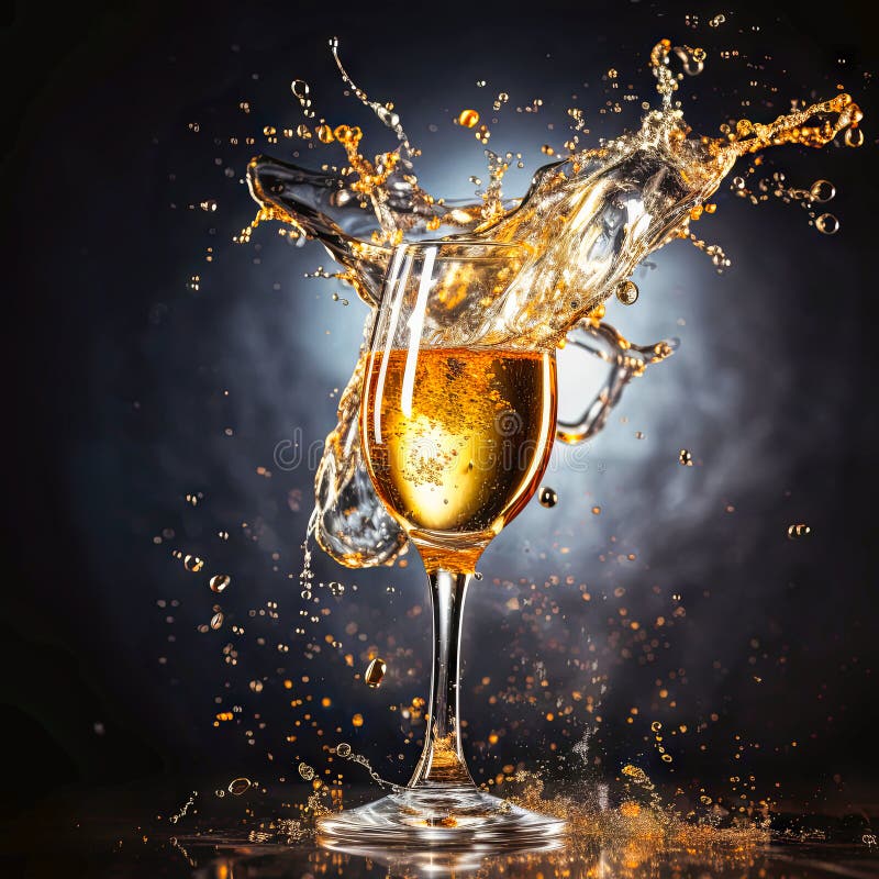 Two Glasses of Champagne Being Filled with Liquid Stock Image - Image ...