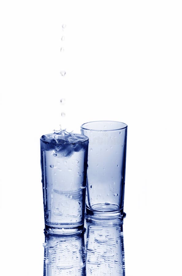 Two Glasses with Drops of Water Stock Photo - Image of delicate, bubble ...