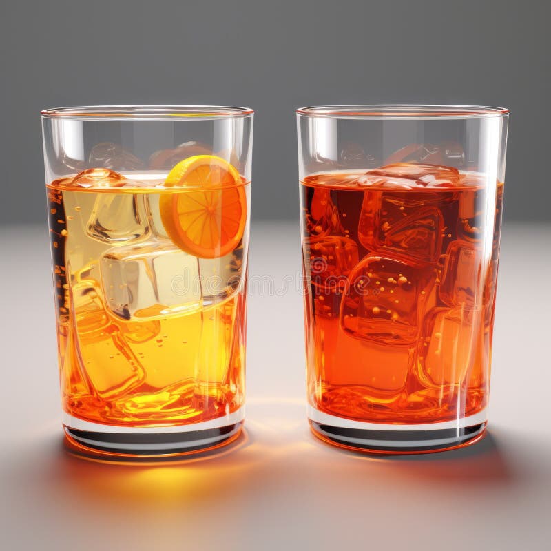 Realistic 3d Juice Glass Design With Super Detailed Vray Tracing Stock Illustration