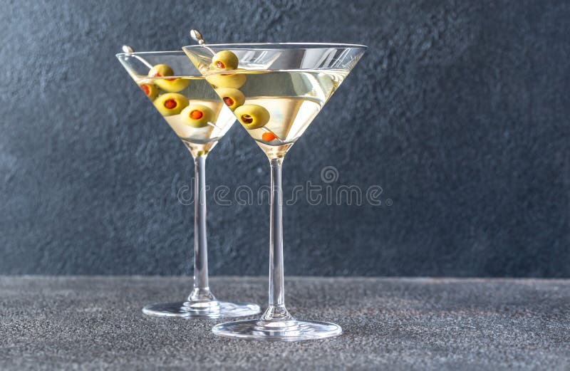 Two Glasses Of Martini Cocktail Stock Image Image Of Close