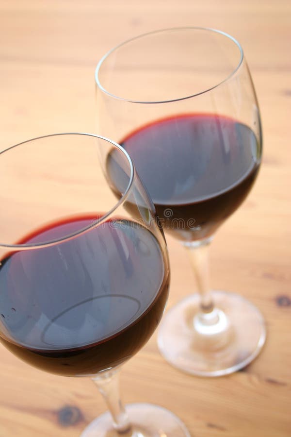 Two glasses of red wine stock image. Image of wine, alcoholic - 1332901