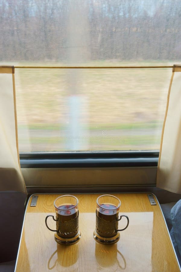 Two Glasses of Tea on the Train Stock Image - Image of human, cold ...