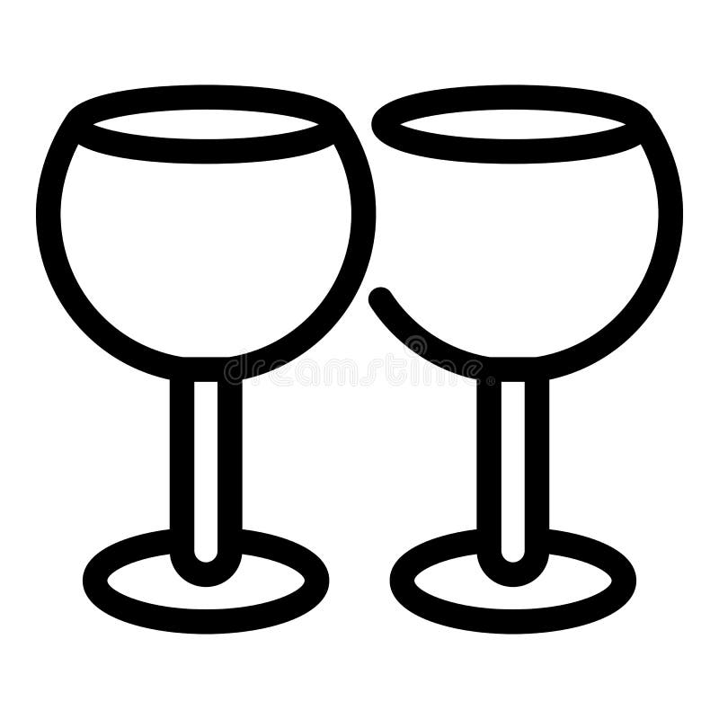 Two Glassware Icon, Outline Style Stock Vector - Illustration of bottle ...